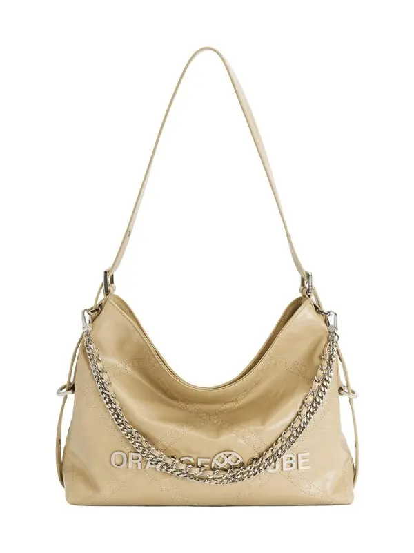 ORANGE CUBE Metropolitan Chain Hobo Bag - Brown