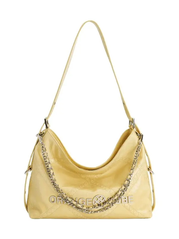 ORANGE CUBE Metropolitan Chain Hobo - Yellow