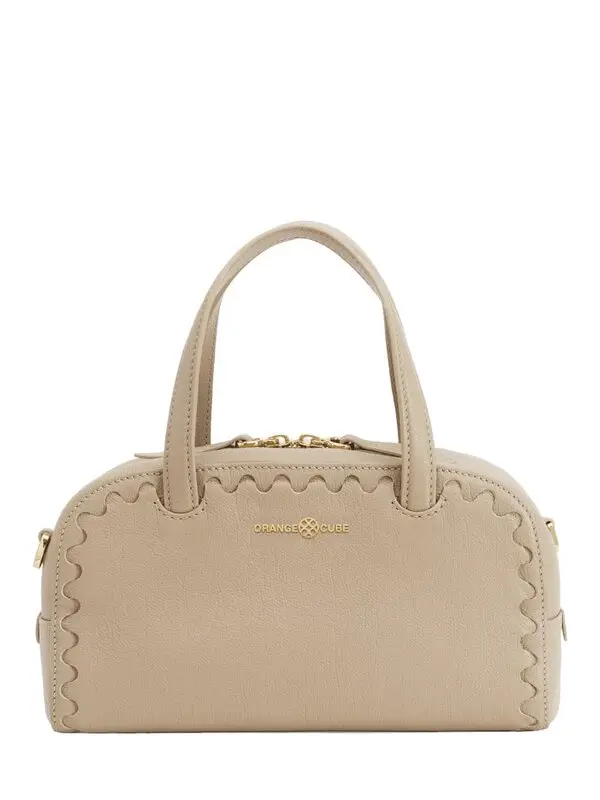 ORANGE CUBE Mosaic Boston Hand Bag - Grey
