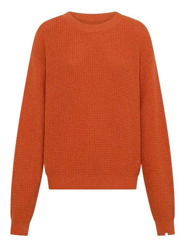 BONDI ACTIVE Forma Waffle Knit Pullover - Orange