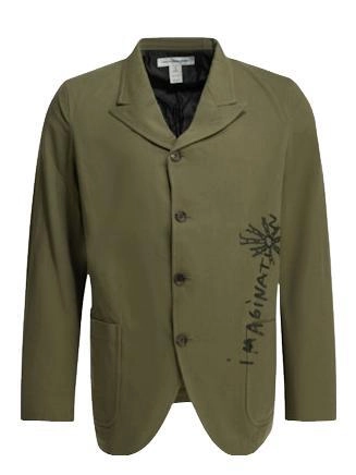 Comme Des Garçons Printed Single-breasted Blazer - Green