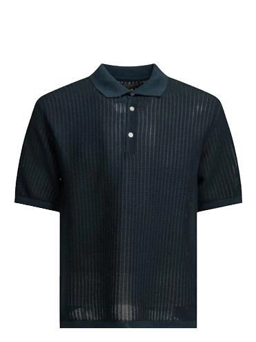BEAMS Polo Buttons Made Of Washi Yarn Shirt - Blue