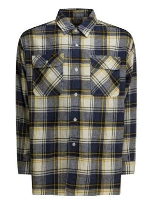 BEAMS Plaid Check Shirt - Grey