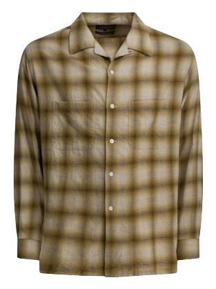 BEAMS Wool Blend Check Shirt - Brown