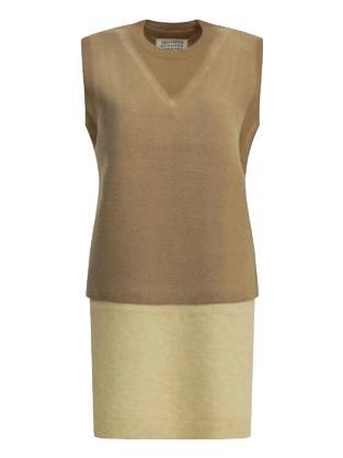 MAISON MARGIELA Virgin Wool Vest - Beige