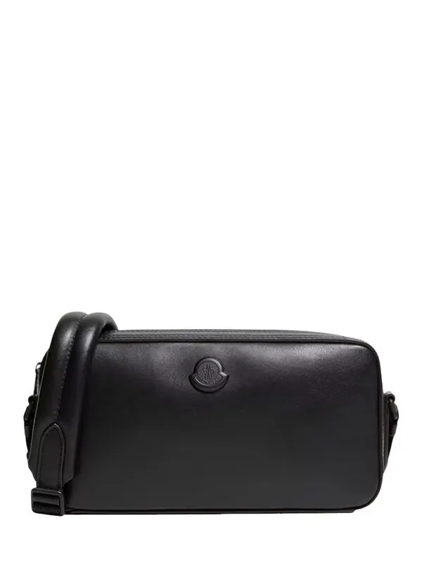 Moncler Carlo Leather Crossbody Bag - Black