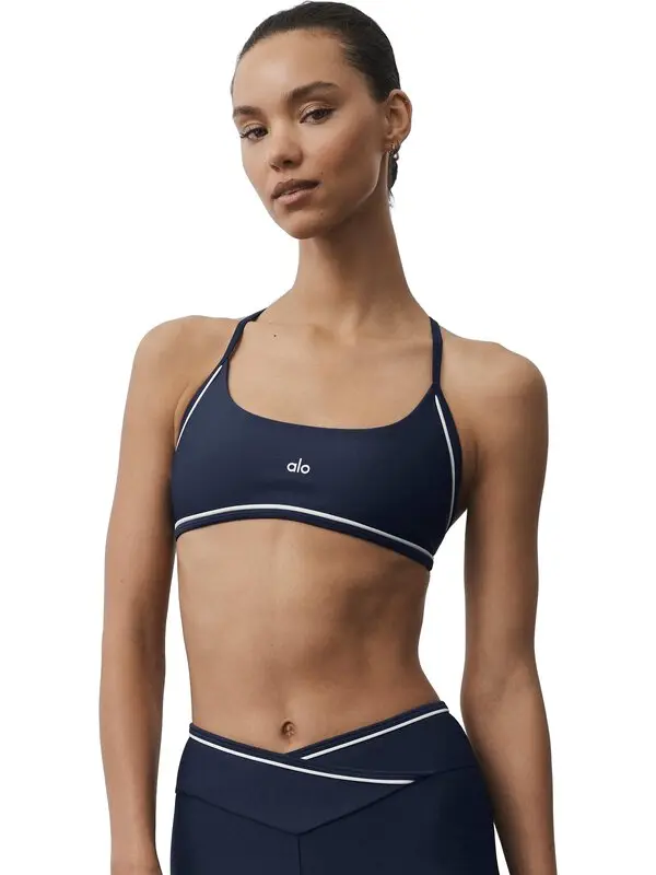Alo Yoga Airlift Trifecta Bra - Navy/white