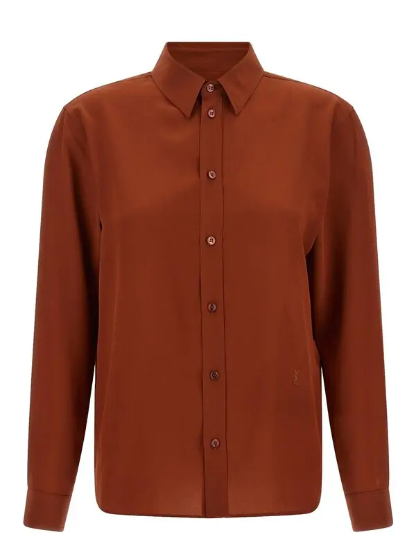 Saint Laurent Cassandre Silk Shirt - Orange