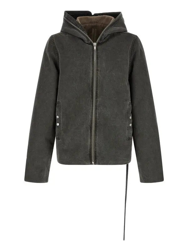 Rick Owens Gimp Zipfront Cotton Canvas Jacket - Gray