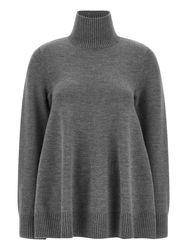 TOTEME Flared Turtleneck Sweater - Gray