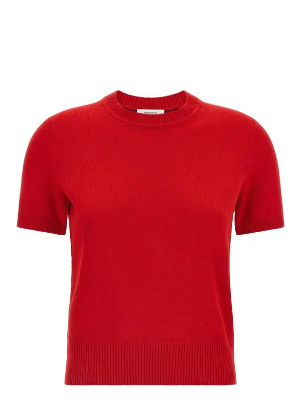 FERRAGAMO Gancini Cashmere Sweater - Red
