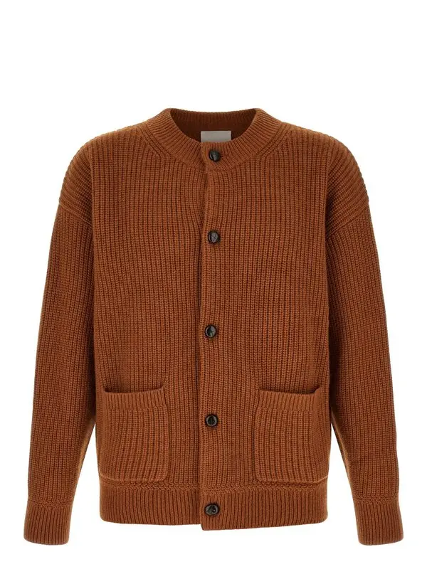 MARANT Isabel Ribbed Wool-cashmere Blend Cardigan - Brown