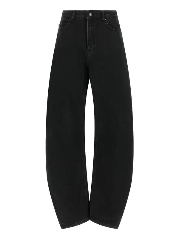 ROTATE BY BIRGER CHRISTENSEN Barrel Leg Organic Cotton Jeans - Black