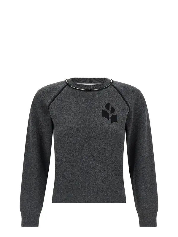 MARANT ETOILE Loriby Knit Sweatshirt With Contrast Piping - Gray