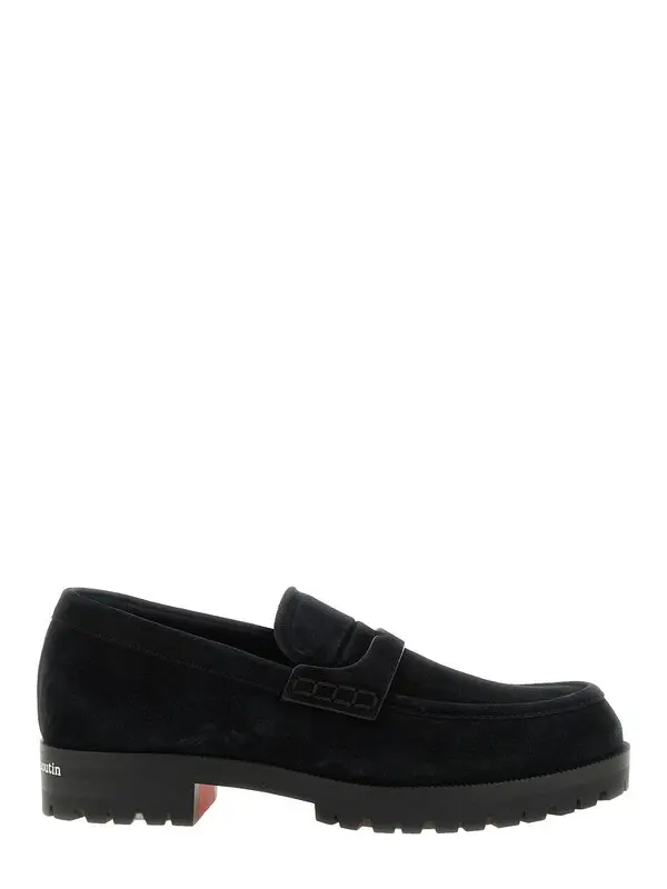 CHRISTIAN LOUBOUTIN Cavavin Suede Loafers With Rubber Sole - Black