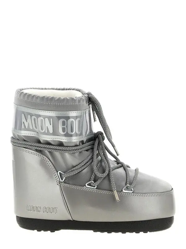 Moon Boot Icon Low Glance Ankle Boots - Silver
