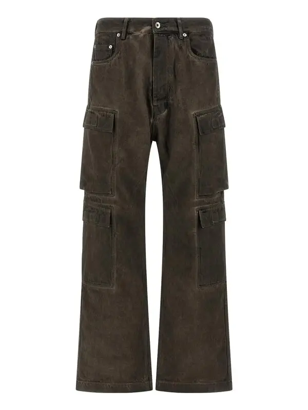 Rick Owens Double Cargo Wide-leg Jeans - Gray