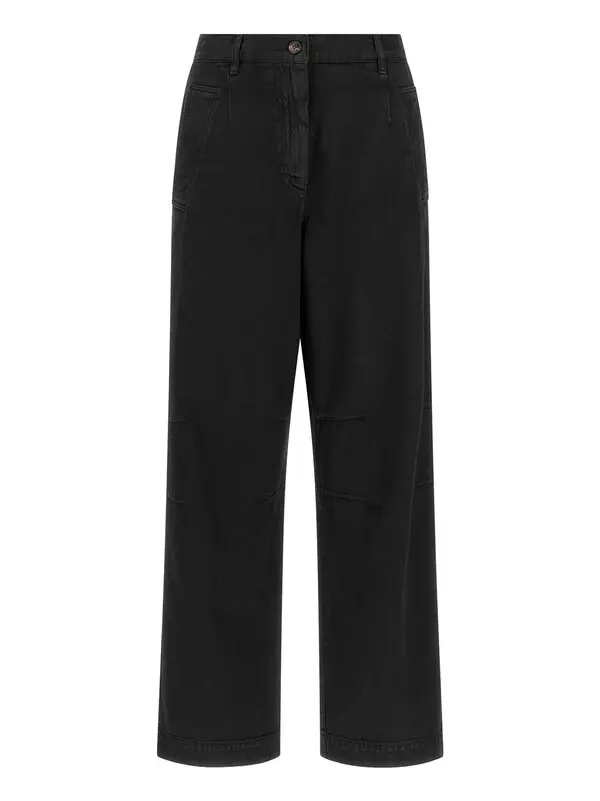 Dries Van Noten Wide Leg Cotton Trousers - Gray