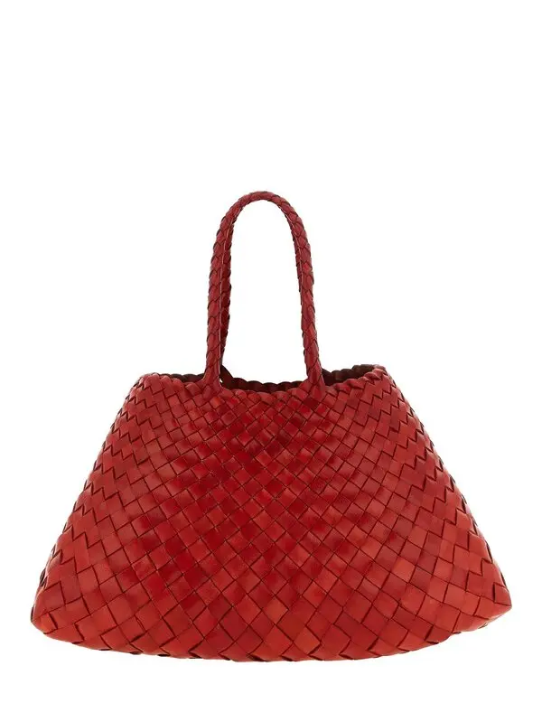 Dragon Diffusion Santa Croce Small Handwoven Leather Bag - Red