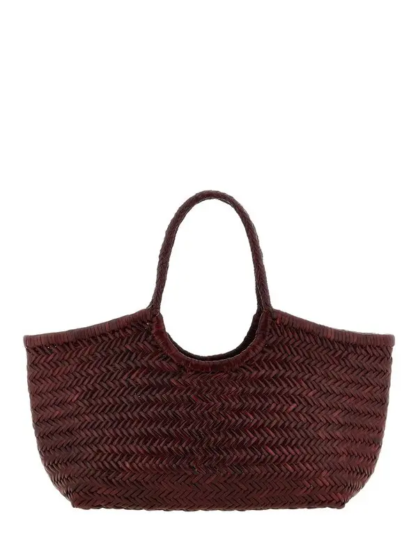 Dragon Diffusion Nantucket Basket Big Woven Leather Bag - Bordeaux