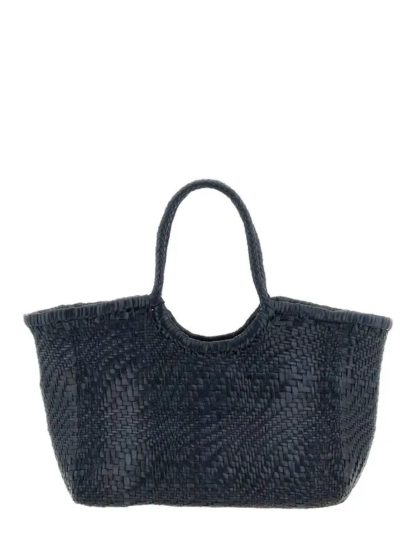 Dragon Diffusion Nantucket Optical Woven Leather Shoulder Bag - Blue