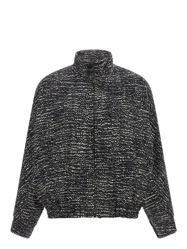 DARKPARK Lee Bouclé Wool Bomber Jacket - White