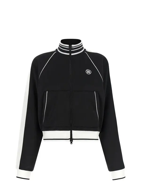 Amiri Cropped Track Jacket With Logo Embroidery - Black