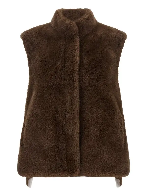 LOU ANDREA Faux Fur Vest - Brown