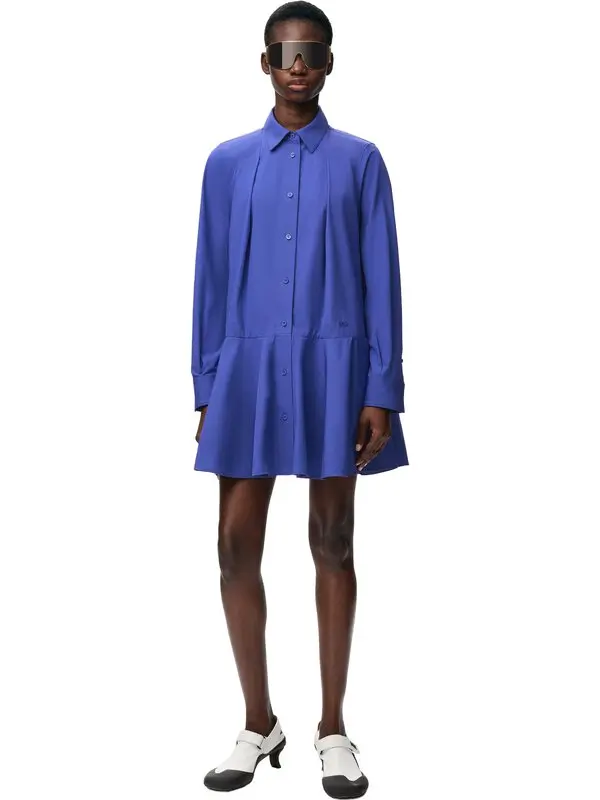 Loewe Shirt Dress With Peplum Silhouette - Blue