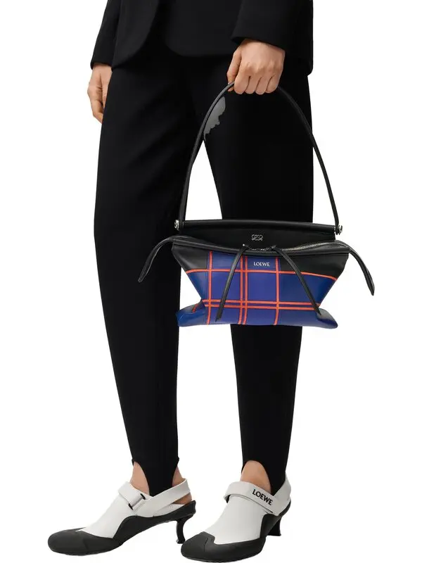 Loewe Small Whisker Bag In Check Intarsio - Black/multicolor