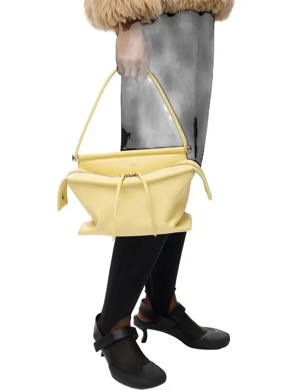 Loewe Small Whisker Bag In Glazed Calfskin - Vanilla
