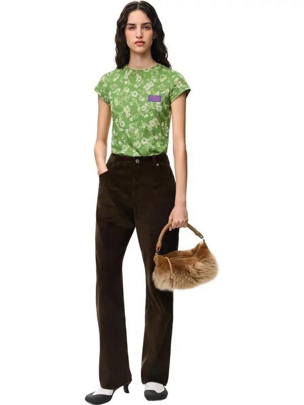 Loewe Small Fit Floral Jacquard Cotton T-shirt - Green