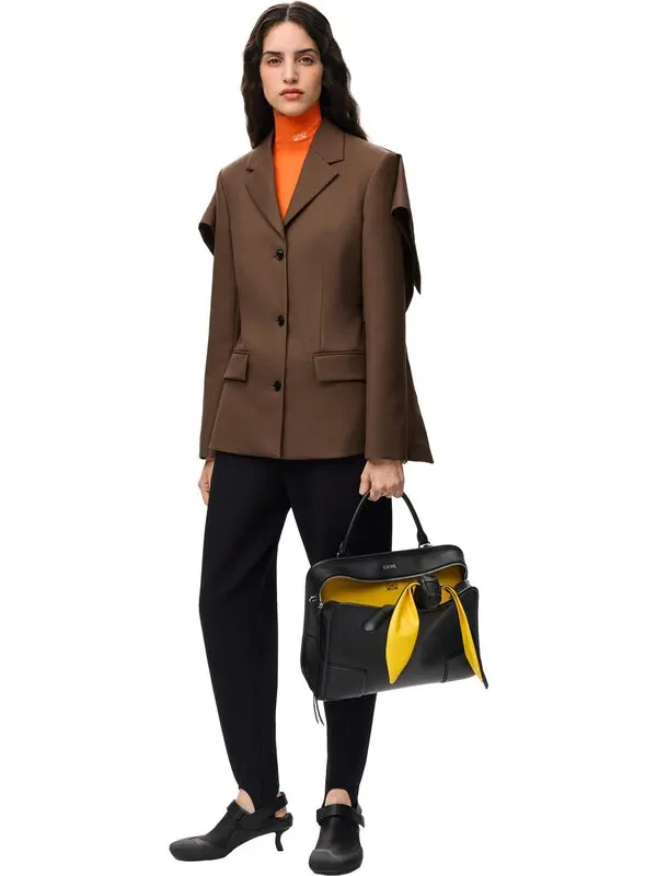 Loewe Wool Cape Panel Jacket - Brown