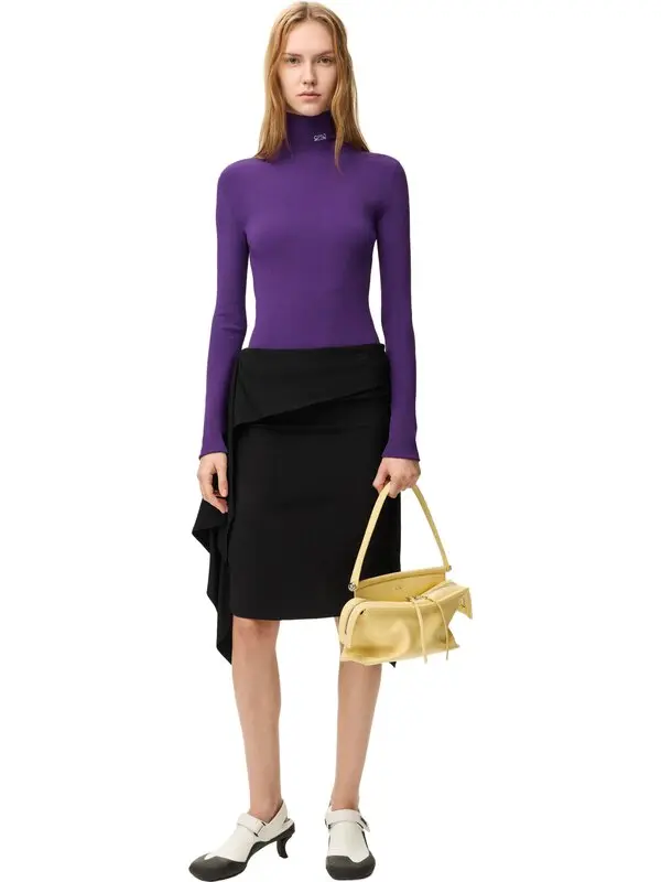 Loewe Asymmetrical Draped Skirt In Viscose Blend - Black