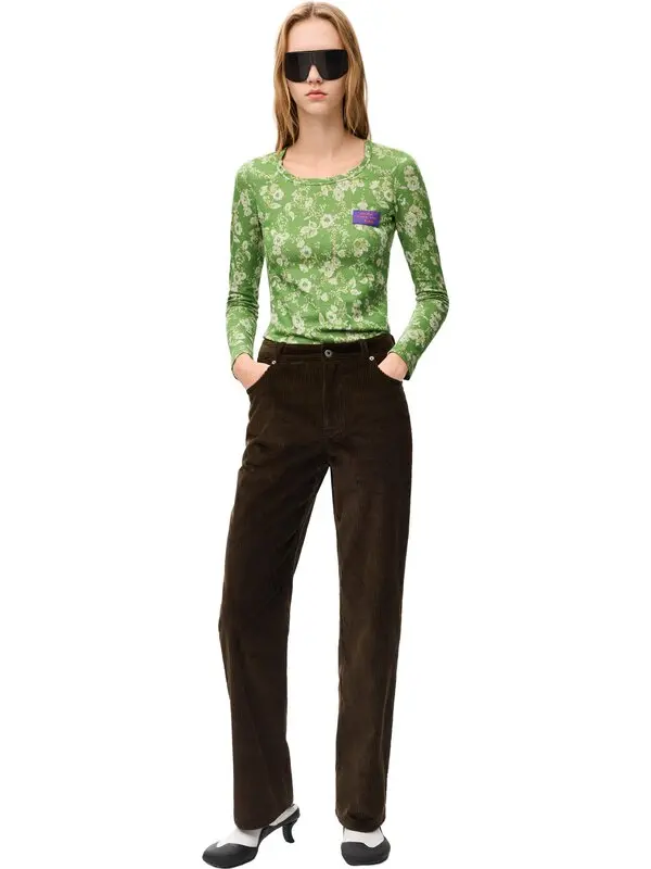 Loewe X Cosima Von Bonin Floral Jacquard Cotton Top - Green
