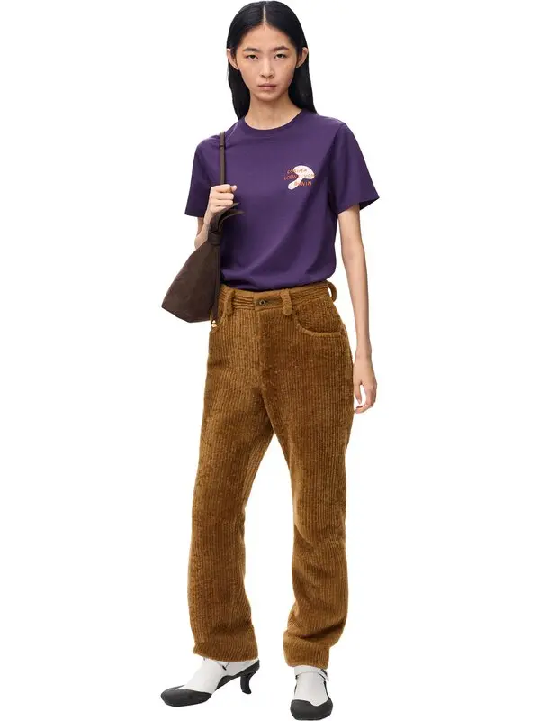 Loewe Cotton T-shirt With Cosima Von Bonin Embroidery - Purple