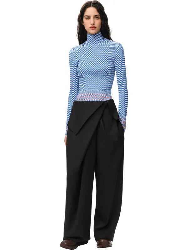 Loewe Draped Wool Trousers - Black