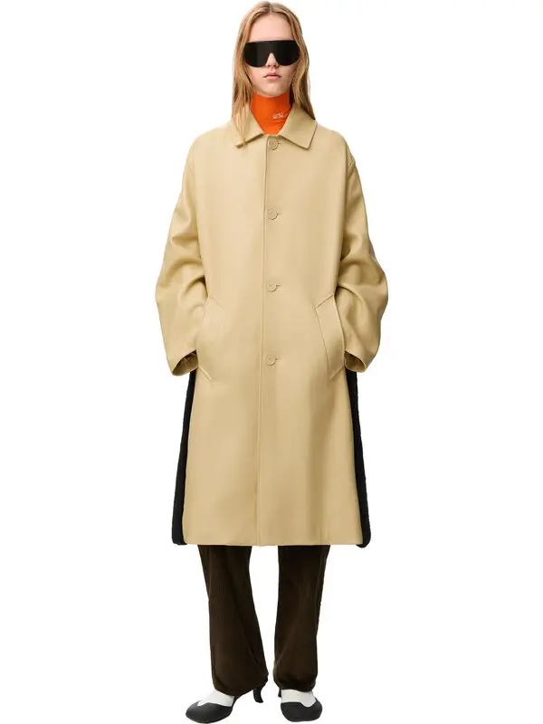 Loewe Nappa Lambskin Coat With Shearling Trim - Light Yellow
