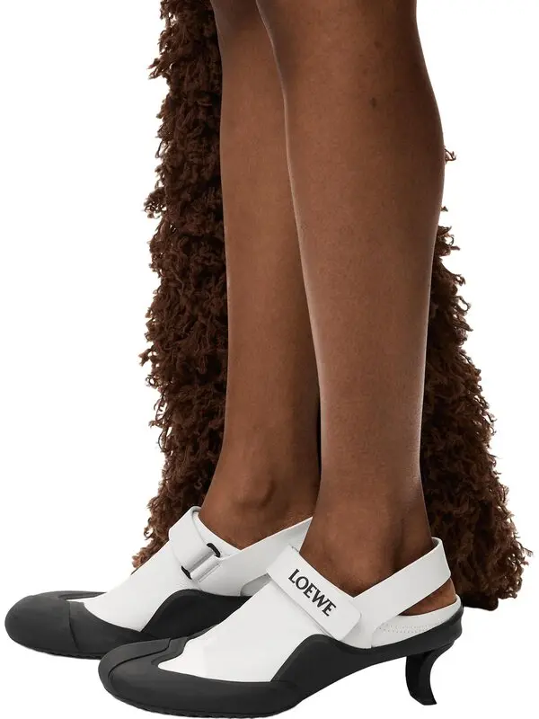 Loewe Dive Slingback In Stretch Leather - White