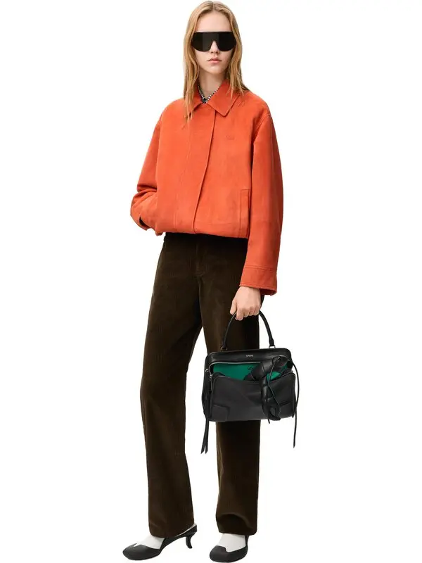 Loewe Suede Lambskin Drawstring Jacket - Orange