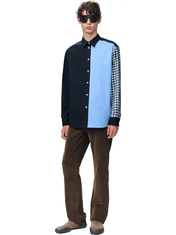 Loewe Shirt In Cotton Twill And Poplin - Navy Blue/blue