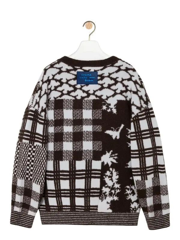 Loewe X Cosima Von Bonin Wool Jacquard Cardigan - Ecru/brown