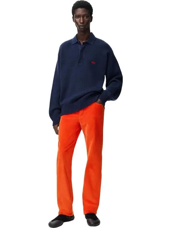 Loewe Wool Polo Sweater - Navy Blue