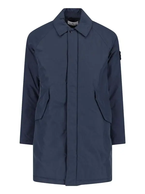 Stone Island Padded Micro Twill Coat - Blue