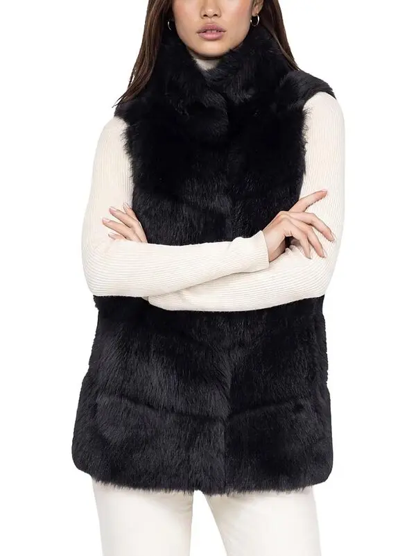 Gorski Reversible Merino Shearling Lamb Vest - Black