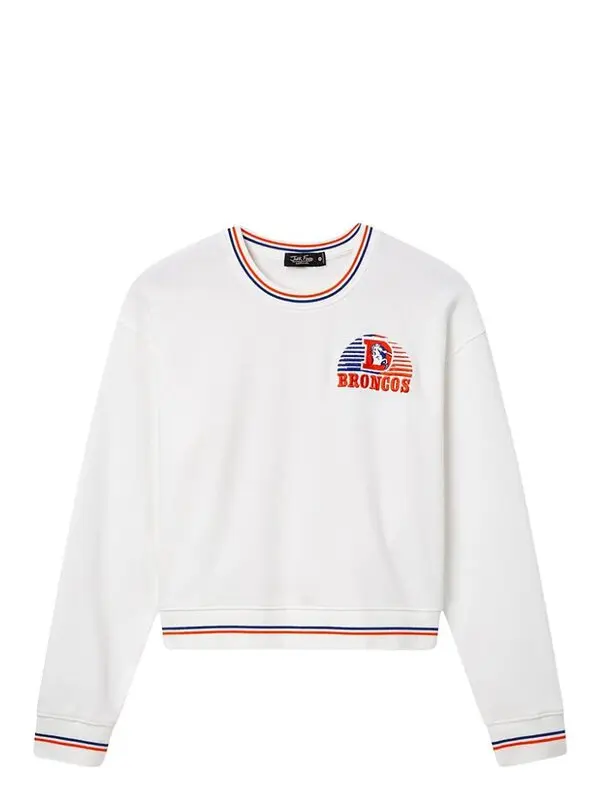 Junk Food Clothing Denver Broncos Cropped Rib Fleece - White