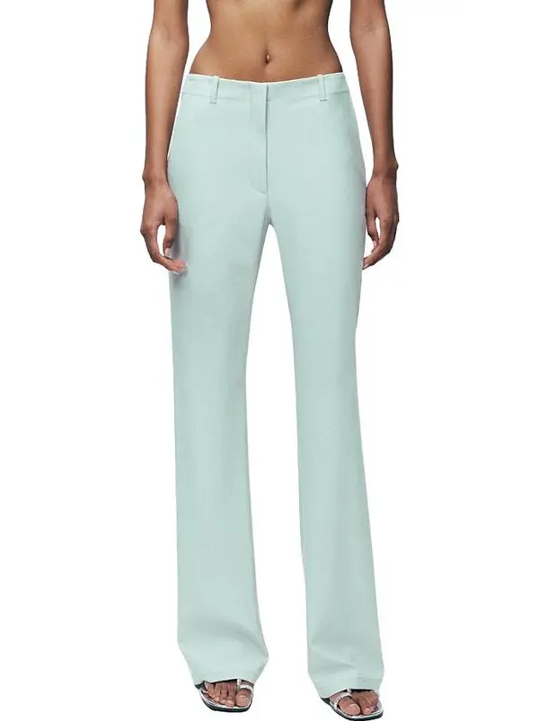 NOCTURNE Straight Leg Mid Rise Trousers - Turquoise