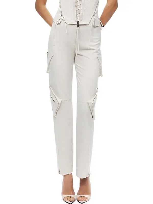 NOCTURNE Pocket Detail Trousers - Open White