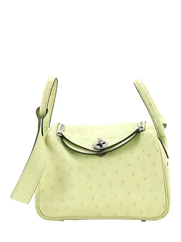 Hermès Lindy Ostrich Bag - Green
