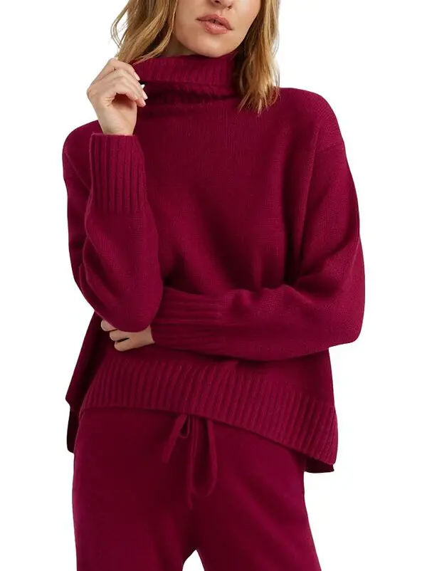 Chinti & Parker Pure Cashmere Relaxed Rollneck Sweater - Cherry